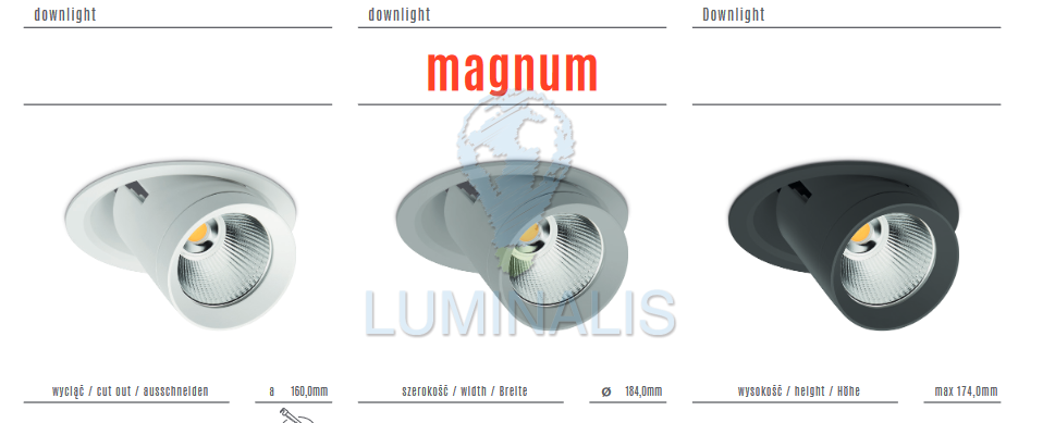MAGNUM led 840 37W 36° WHITE - Luminalis.pl